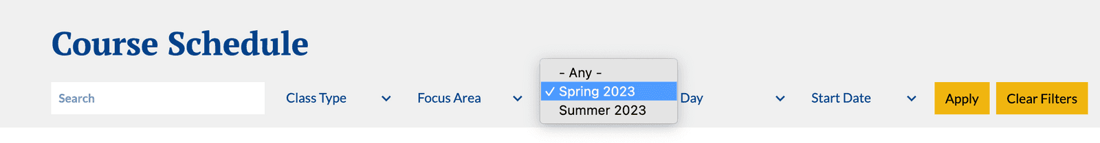 Displaying Your Course Schedule in Clean Catalog — Clean Catalog